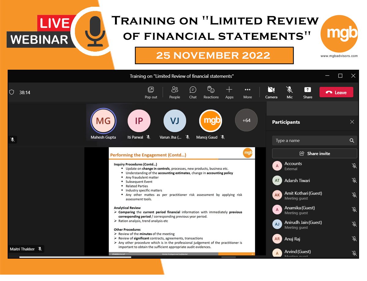 Training on Limited Review of Financial Statements. - MGB